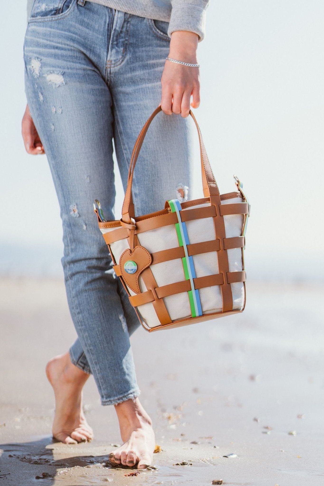 Beverly Bird Cage Woven Leather Bag | Ivy Cove - Ivy Cove Montecito